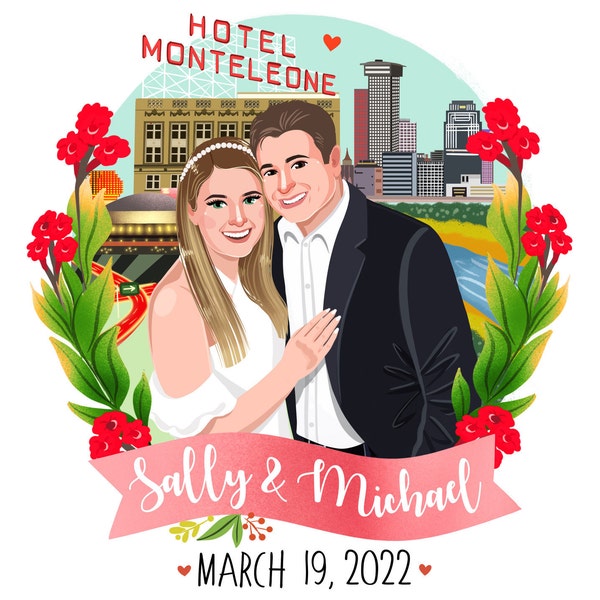 Personalized Portrait With Custom Background - Custom Illustration for ...