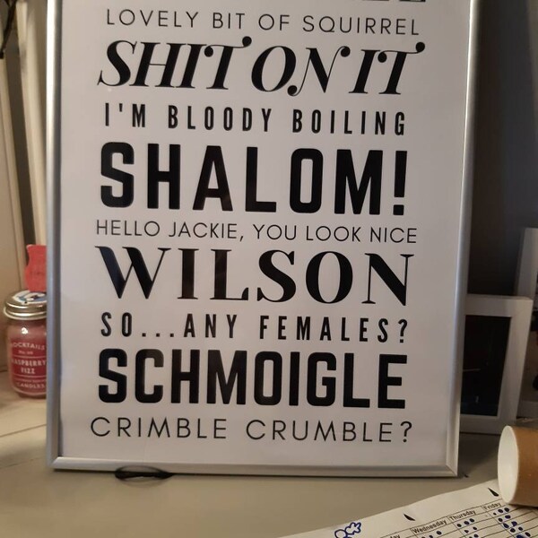 Friday Night Dinner Print, Black and White Bold Font Print, Friday ...