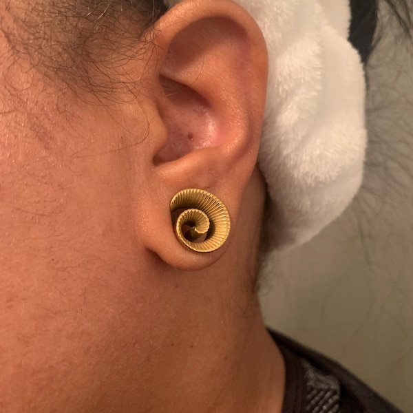 Swirl Ear Gauge With Pattern Gauge & Plug Earrings Saddle Plug Gauges for Stretched Ears Spiral ...
