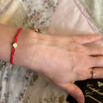 String Bracelet With Diamond 18k Gold, Diamond Bracelet, Friendship ...