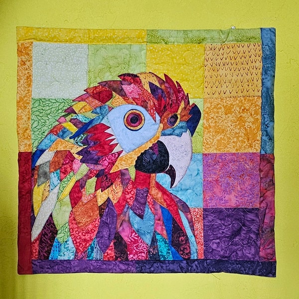 Patchwork Parrot Pattern , Quilt Block Parrot , Parrot Quilt Pattern ...