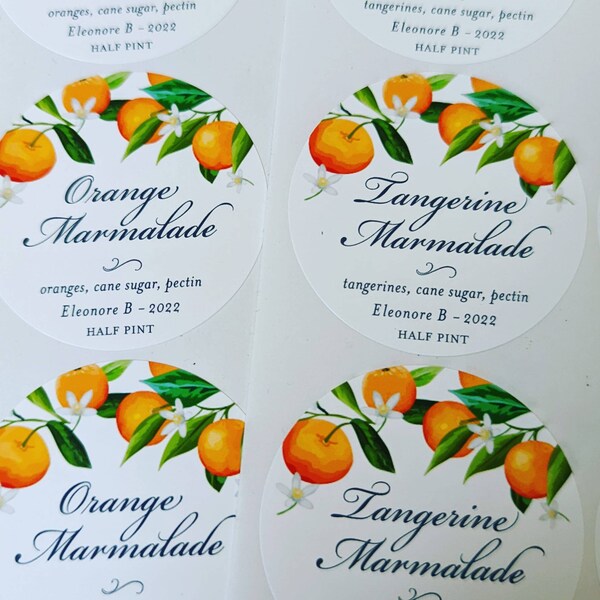 Orange Marmalade Labels, Custom Printed Personalized Stickers for ...