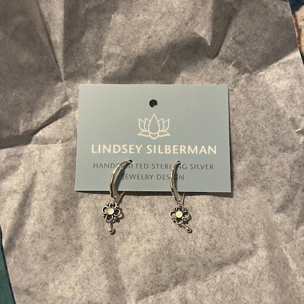 Extra Small Sterling Silver Flower Earrings on Lever Backs, Petite ...