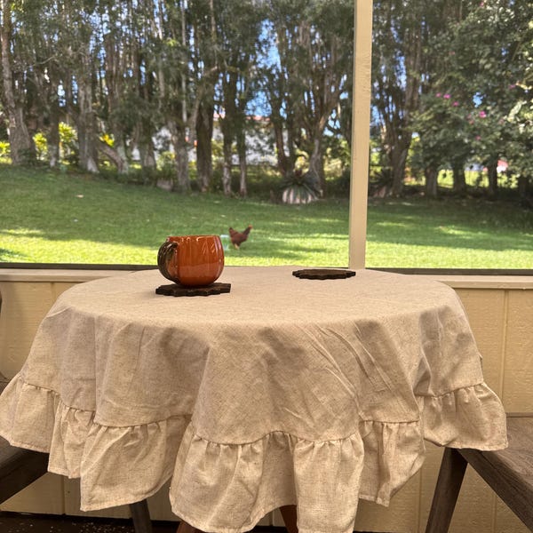 Rectangle Square Ruffled Tablecloth Cotton Flower Embroidery Tablecloth ...