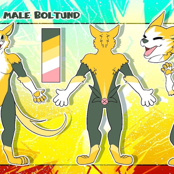 Custom Furry Reference Sheet Commission Personalized Full-body Fursona ...