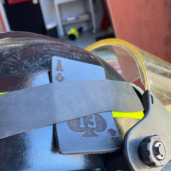 Custom Leather Helmet Cards - Etsy