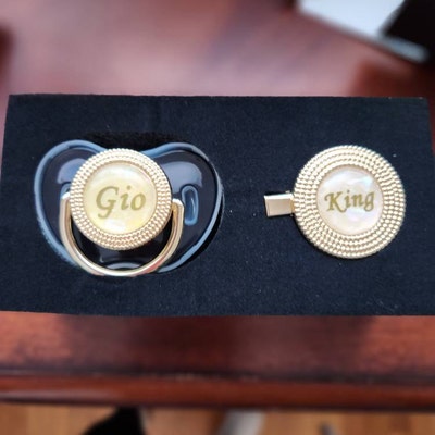 Metallic Rose Gold Custom Pacifier With Personalized - Etsy