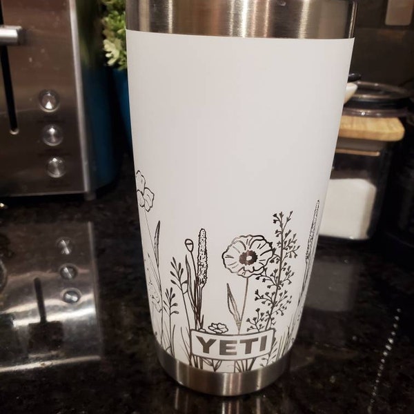 20oz - 360 Wildflower Laser Engraved YETI Tumbler - Etsy