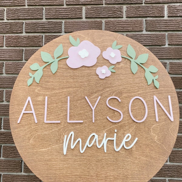 SVG Floral Border for Round Name Sign Laser Cut File | Glowforge Ready ...