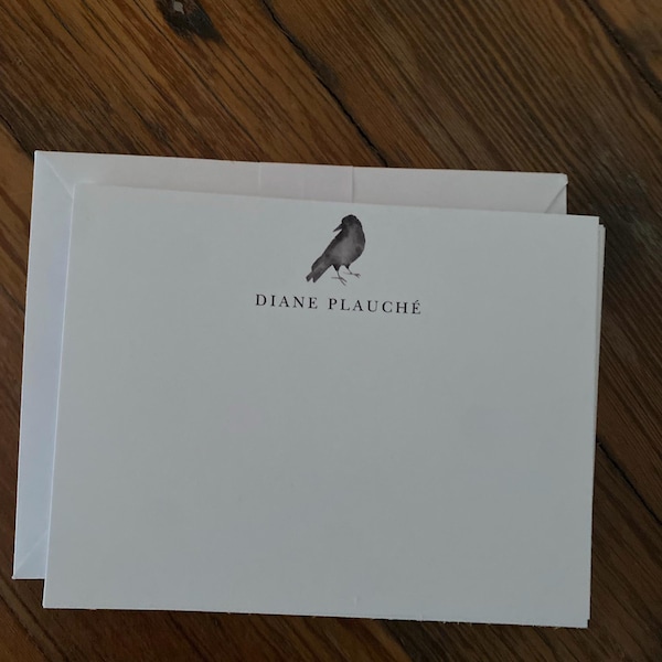 Custom Crow Note Cards | Personalized Stationery | Autumn Theme ...