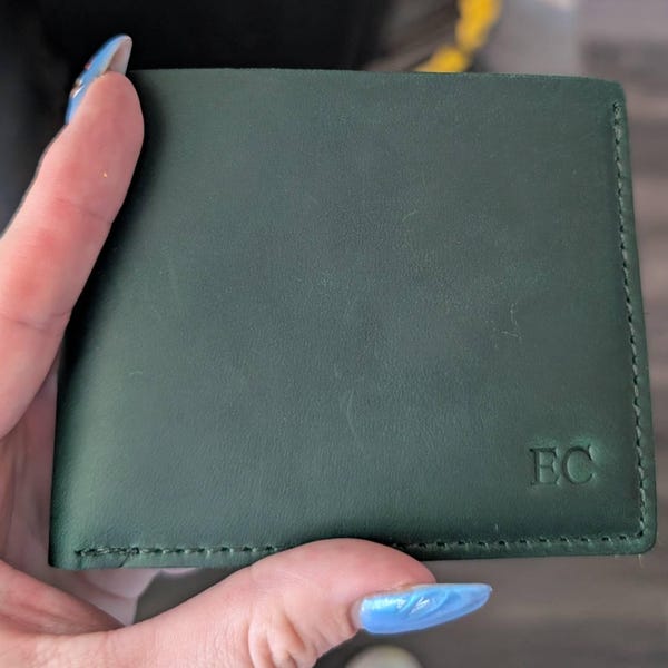 Personalized Slim Card Wallet, Monogram Initials Credit Card Holder ...