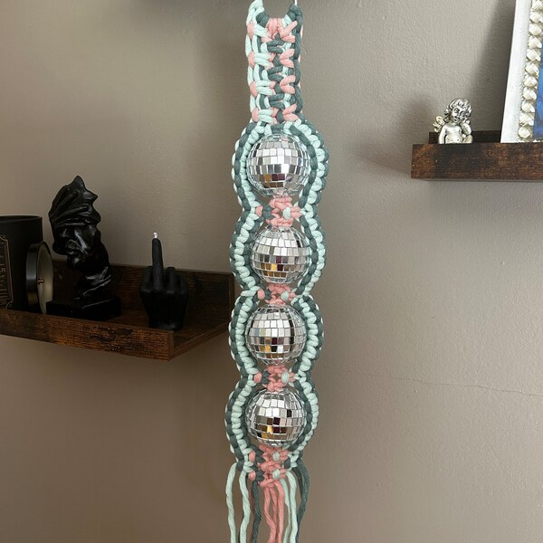 4 Tier Mini Disco Spinner - 2222 - Macrame Disco Hanger - Etsy