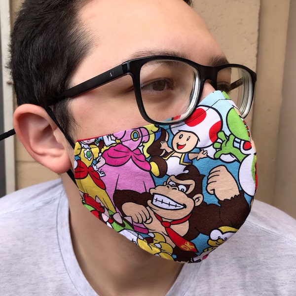 Muppet Animal and Black Reversible Face Mask & Covering With Elastic ...