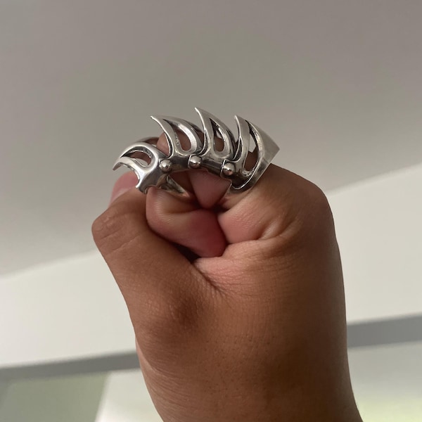 Full Finger Armour Warrior Vintage 925 Sterling Silver,gothic Knuckle ...