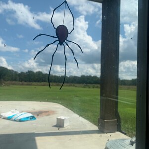 Spider Stained Glass Window Hangings Halloween Decor Indoor - Etsy