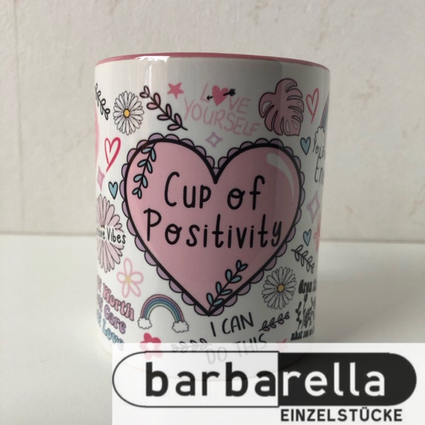 Cup of Positivity Mug PNG, 11oz Mug Wrap for Sublimation, Sublimation ...
