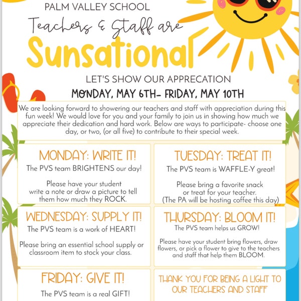 Teacher Appreciation Week Bee Theme Flyer, Printable Bumble Bee Themed ...