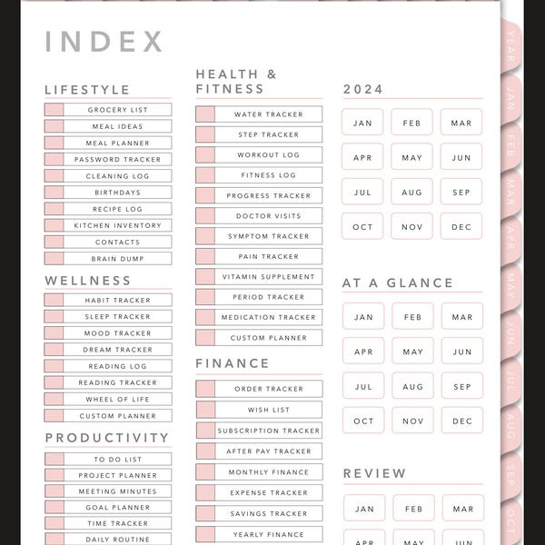 Editable Yearly Planner, Printable Yearly Overview on One Page, Year at ...