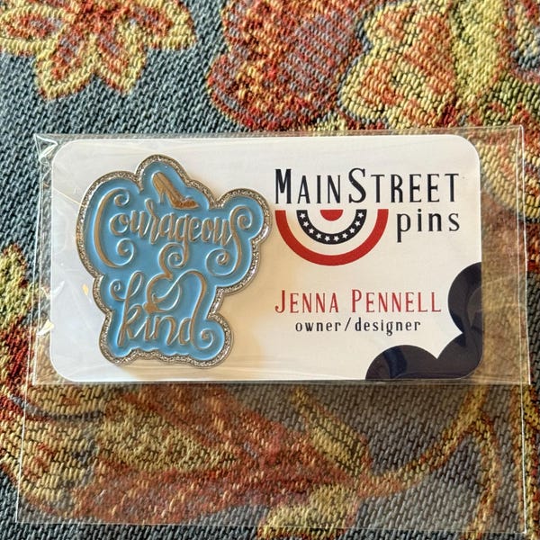 Cinderella Inspired Enamel Pin, Lapel Pin, Magic, Typography, Courage ...
