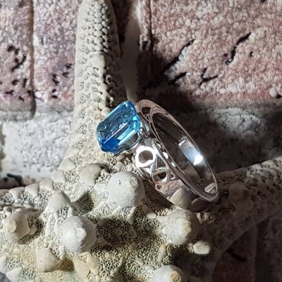 925 Sterling Solid Silver Ring Collet 6 Mm Round Cut Gemstone Prong ...