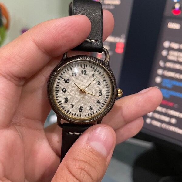 Vintage Retro Handcraft Watch With Handstitch Leather Band /// A Cute ...