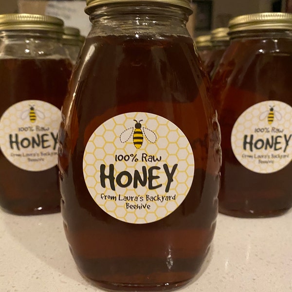 Custom Cute Honey Bee Labels, Custom Honey Bottle Labels & Canning Jar ...