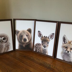 Cute Baby Animals, Set of 6 Woodland Creatures Prints, Outdoor Nature ...