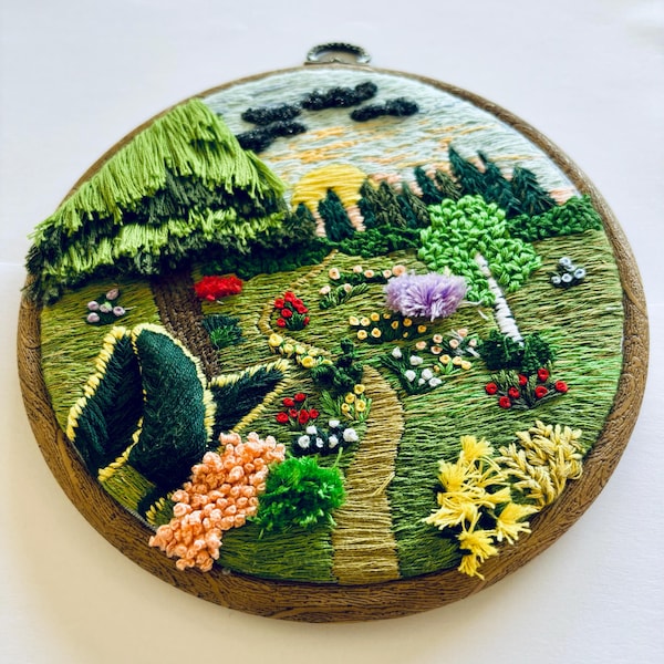 Forest Landscape, 3d Embroidery Pattern. Hand Embroidery Pattern PDF ...