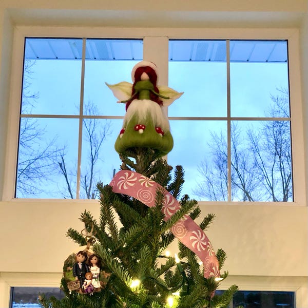 Fairy Toadstool Tree Topper, Yule Celebrations/christmas Needle Felt ...