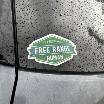 Free Range Human Sticker Vinyl Bumper Sticker for Hydroflask - Etsy
