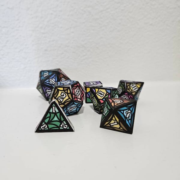 Stained Glass Paper Dice Set Digital Download - Etsy
