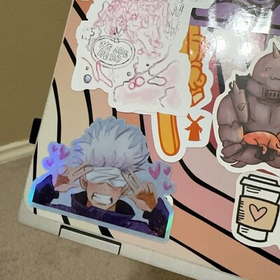 Jujutsu Anime JJK Sticker Gift Holographic Waterproof for Water Bottles ...
