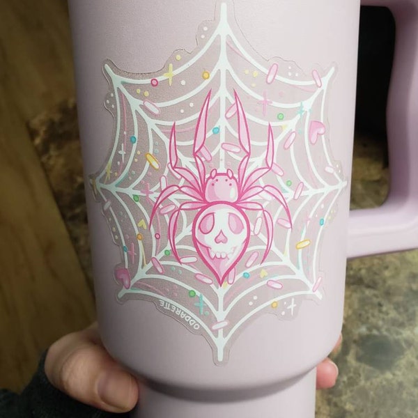 Sprinkle Spider Sticker - Kawaii Art - Pink Arachnid - Spooky and Cute ...