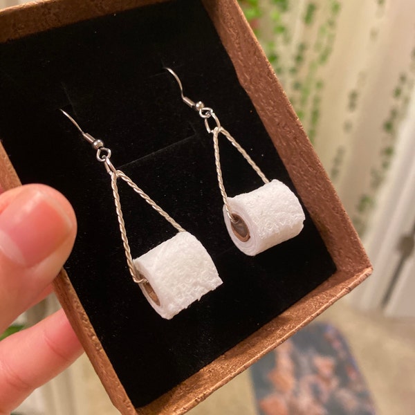 Toilet Paper Earrings,real Toilet Paper,weird Earrings,crazy Earrings ...