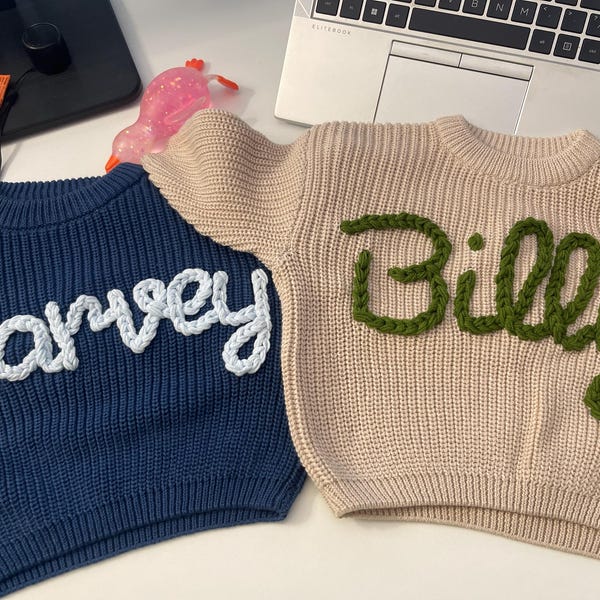 Custom Baby Name Sweater,personalized Knit Baby Sweater With Name,hand ...