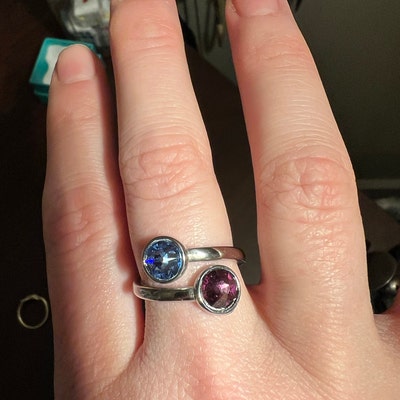 Stackable Birthstone Ring /mothers Ring / Birthstone Stacking Ring ...