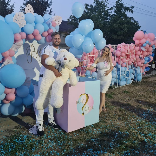 Giant Gender Reveal Balloon Box, Customisable Gender Reveal Balloon Box ...