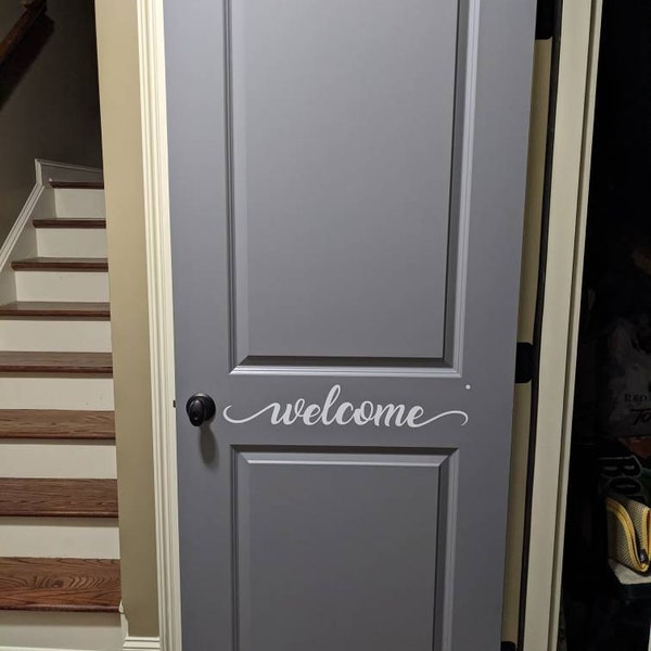 Welcome Door Decal, Cute Welcome Sticker Greeting for Home Phrase ...