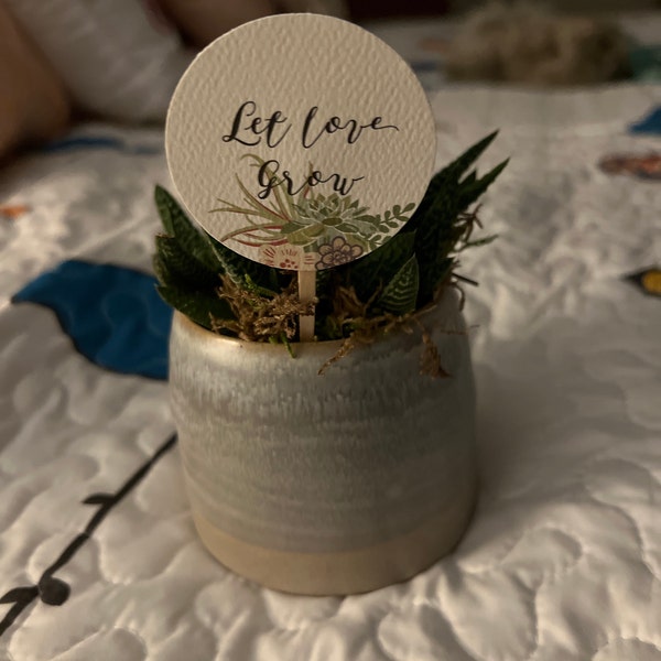Let Love Grow Favor Tags Sticks, Watch Me Grow, Custom Tags, Reception ...