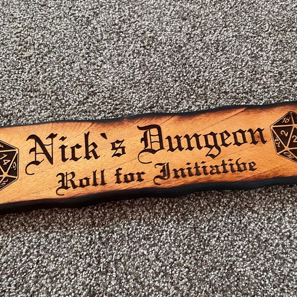 Personalized Rustic Dnd Wood Sign Dungeons and Dragons Roll for ...