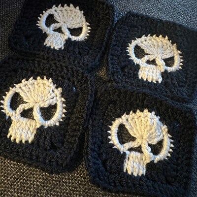 Crochet Skull Granny Square PDF Pattern - Etsy