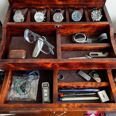 Men's Valet, Watch Case, Valet Box, Watch Box for Men, Boyfriend Gift ...