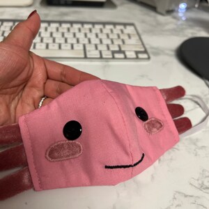 Pink Cotton Axolotl Salamander Face Mask - Etsy