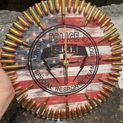 Original Patriotic Flag & Bullet Clock. the Ultimate Veteran Gift and ...