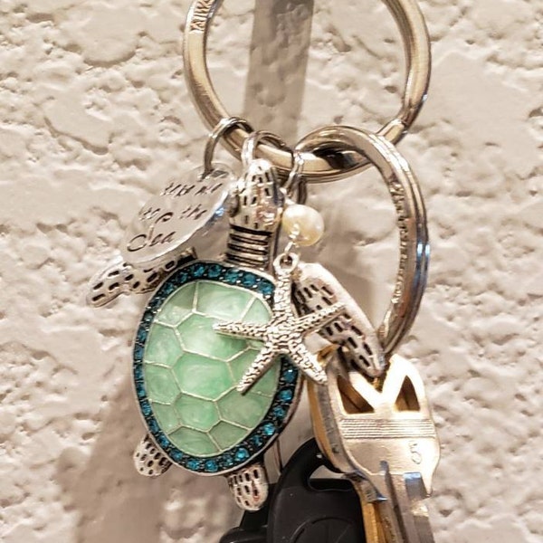 Turtle Key Ring -sea Turtle Keychain - Take Me to the Sea - Beach ...
