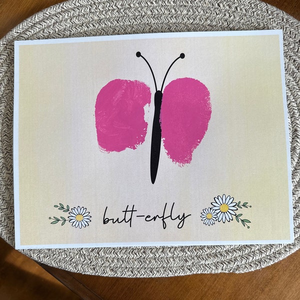 Baby Bottom Print / Butt-erfly / Butterfly / Baby Bum Butt Art ...