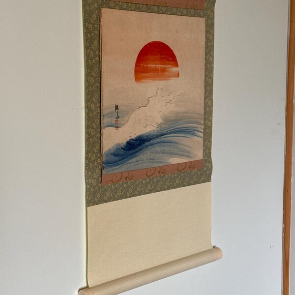 Vintage Japanese Scroll, Sumi-e, Koi Fish, Ink Painting, Kakejiku ...