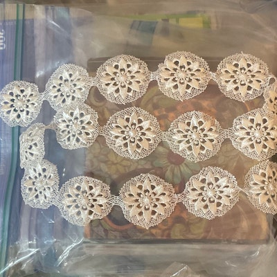 White Cotton Square Venise Lace - Etsy