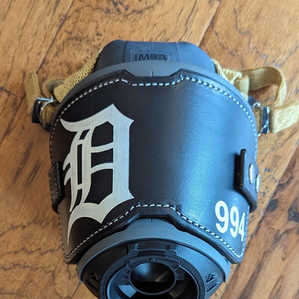 Personalized Firefighter SCBA Leather Mask Cover for MSA G1 Mask (black ...