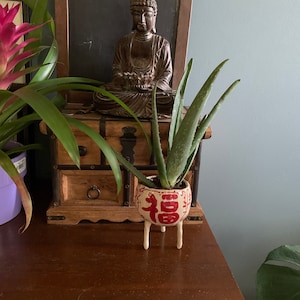 The Chinese 福 Good Fortune Pot Ceramic Handmade, Planter, Succulent Pot ...